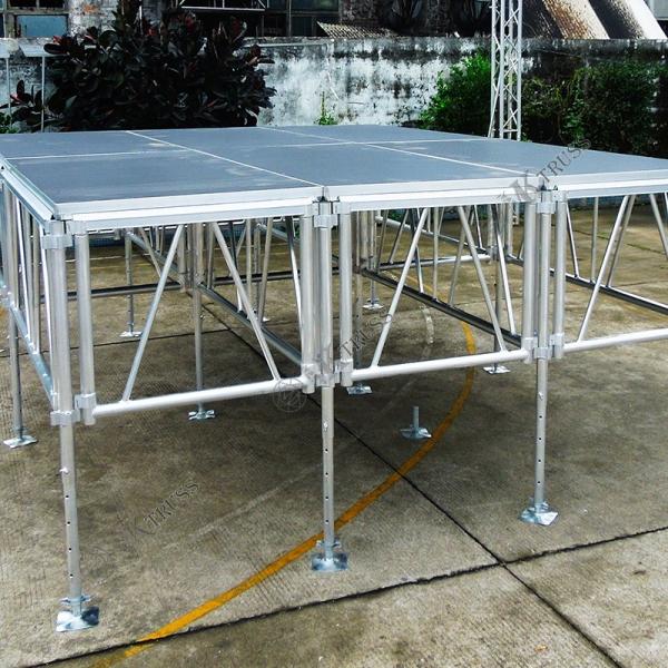 Quality Assembly 4'x8' Adjustable Event Stage Platform with Black and Customized Design for sale