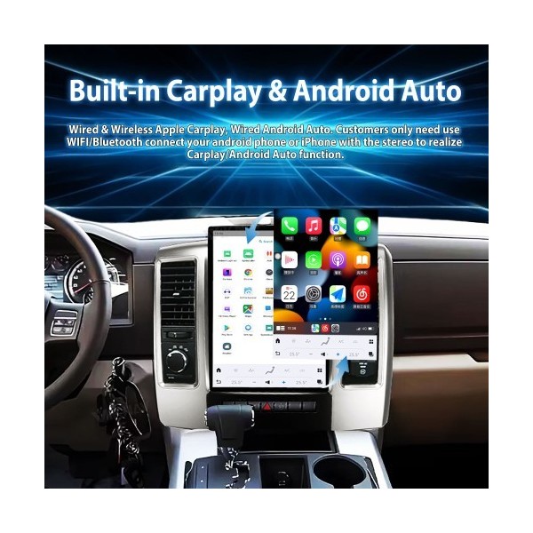 Quality VIKNAV 13.8 inch Car Radio For Dodge RAM 2008-2011 Wireless Carplay for sale