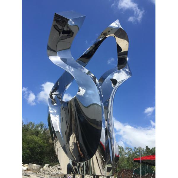 Quality Polished Abstract Steel Sculpture 316L Stainless Steel Modern Landscape for sale