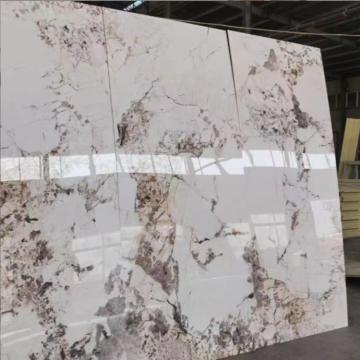 Quality 8mm Bamboo Charcoal Solid Board Veneer Marble Fiber Wall Panel with Damask for sale