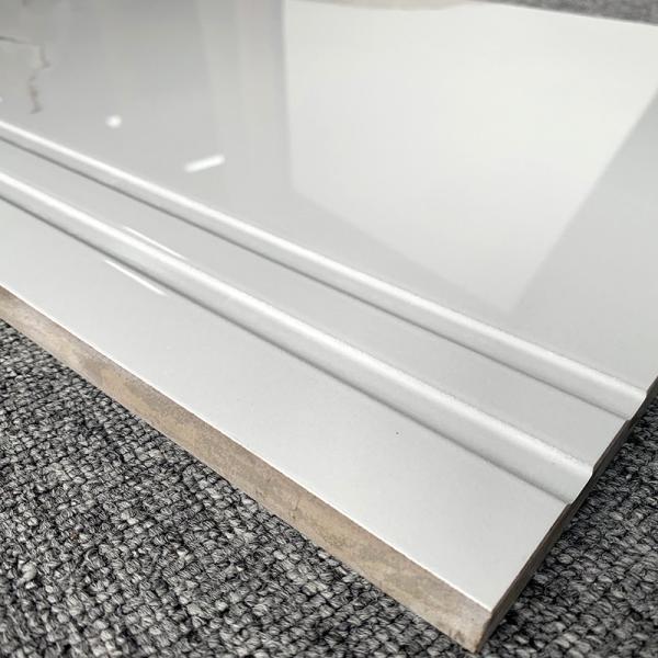 Quality Carrara White Ceramic Stairs Floor Step Tiles Acid Resistant for sale