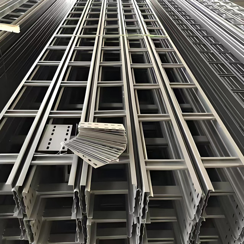 Ladder type cable tray showing trapezoidal structure