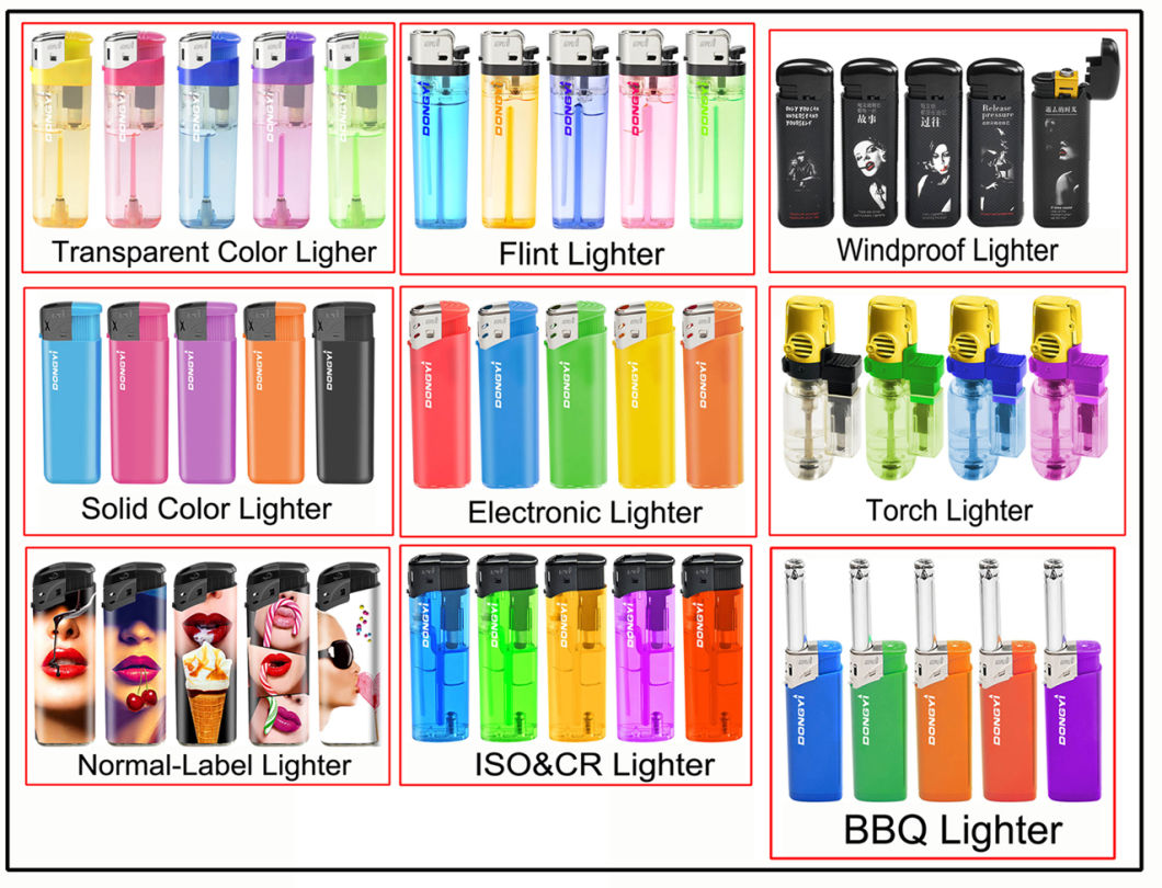 8.0cm Refillable Electronic Plastic Lighter with LED