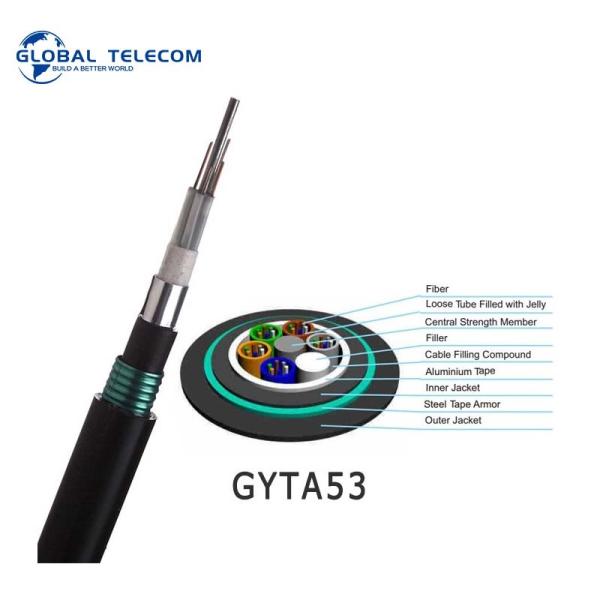Quality Underground G652D Single Mode Outdoor Fiber Cable Double Jacket Armored PE for sale