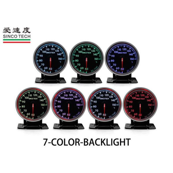 Quality 2.5 Inch 60mm Race Car Gauges LED Display 7 Color Backlight Alumimum Material for sale