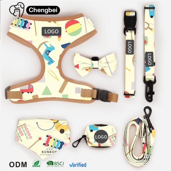 Quality Custom Pattern Designers Reversible Polyester Pet Harness Sets Personalized for sale