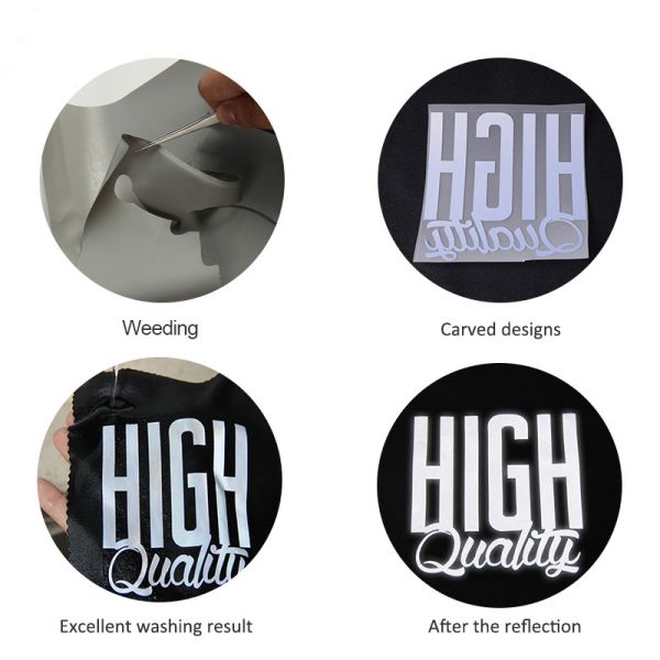 Quality High Quality Reflective Silver Heat Transfer Vinyl In Transfer Film For Safety for sale