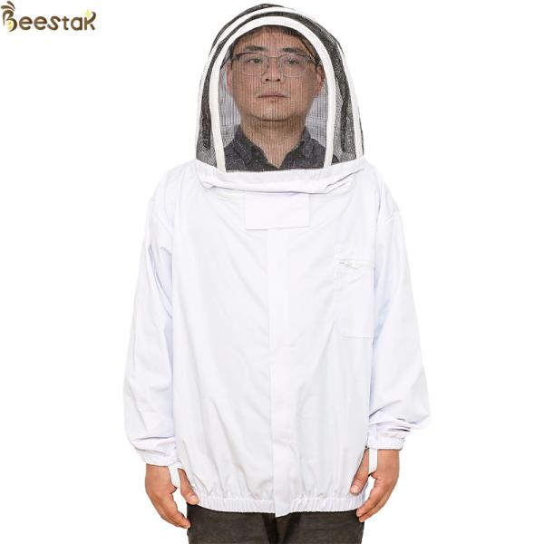 Quality S-2XL Zippered Hood Beekeeping Jacket with Cotton and Polyester Material for Ventilated Protection for sale