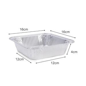 Quality Custom Order Accepted 10pcs Aluminum Foil Tray Square Shaped Lunch Box Kitchen for sale