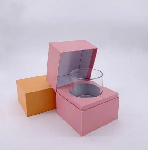 Quality Rigid Cardboard Candle Packaging Box Vanishing Pink Printing FSC for sale