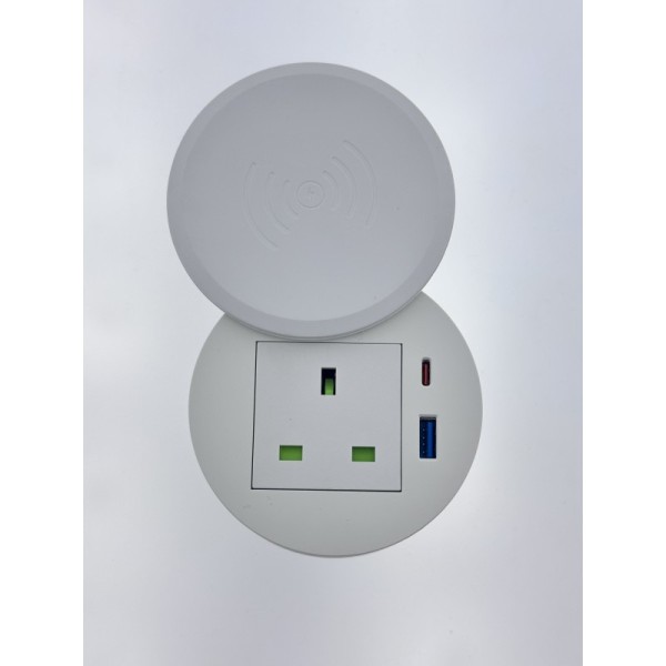 Quality Smart Socket Power Grommet with 15W Wireless Fast Charging, Type-C PD 20W Fast Charging, and Flush-Mount Design for Workspace for sale