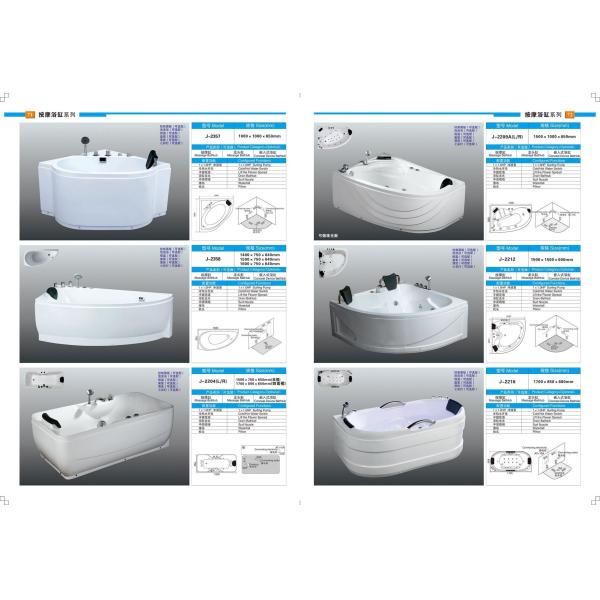 Quality Durable Rectangular Wall Mounted Bathtub 6 Air Bubble Jets Bathroom Sanitary for sale