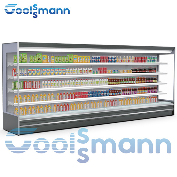 Quality Drink Display Multideck Open Chiller With Night Curtain Showcase Refrigerator for sale