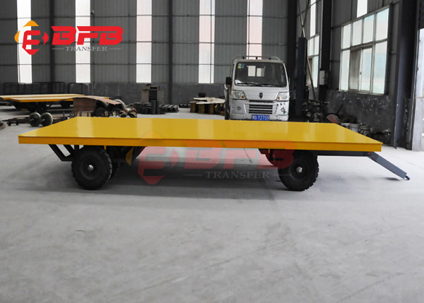 Quality Forklift Towing Flatbed Steel Coil Trailers On Cement Floor for sale