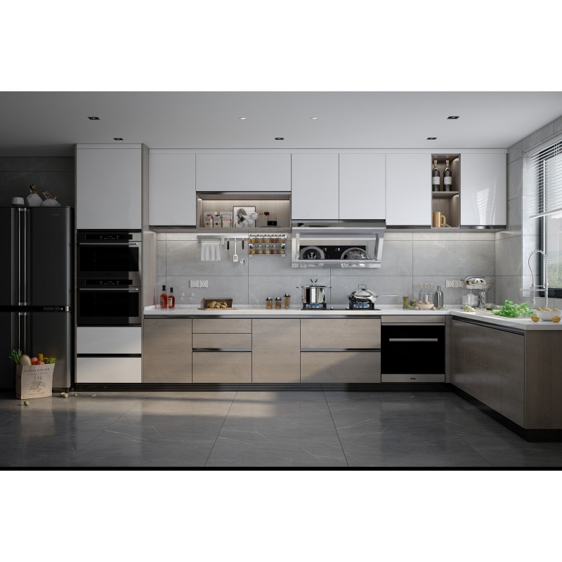 Contemporary kitchen storage solution with premium materials