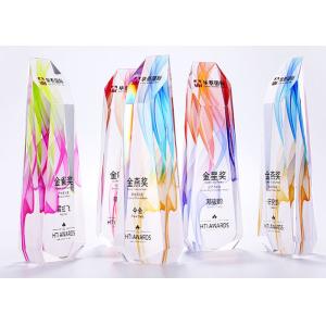 Quality Engraving Printing K9 Colorful Glass And Crystal Trophies Cup With Custom Gift for sale