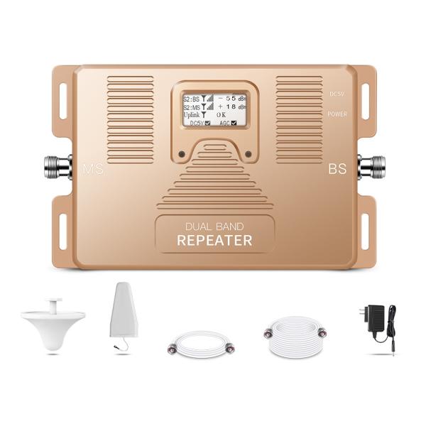 Quality Gold 4g Signal Booster 850MHz/AWS 1700MHz Signal Amplifier And Antenna for sale