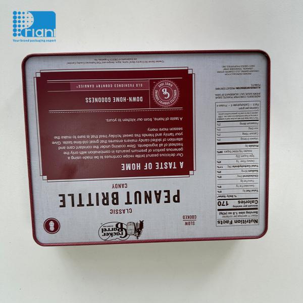Quality Embossed Gift Tin Cans Empty Biscuit Tin Packaging With CMYK / Pantone Printing for sale
