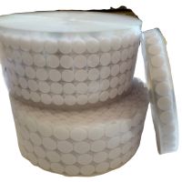 Quality RTS 10MM diameter coins 70% nylon 30% polyester hook and loop with adhesive dots for sale