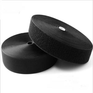 Quality Double Sided ROHS Hook And Loop Tape Roll Black And Yellow 25yards/Roll for sale