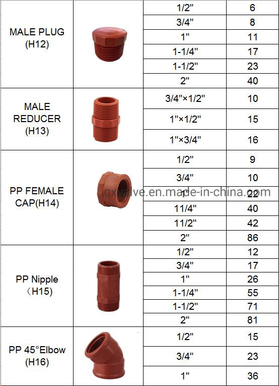 Factory Supply High Pressure Female Reducer Sanitary Fitting Pph Plumbing Fitting