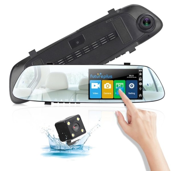 Quality Dual Lens 1080P 5inch Vehicle Dash Cam Front And Rear View Mirror for sale