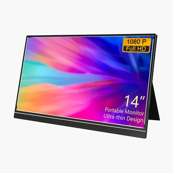 Quality PC / Smartphone 1080p 14 Inch Portable Monitor With Stereo Speaker for sale
