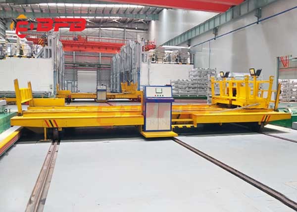 Quality Workshop Annealing Furnace Material Transfer Carts Electric Powered In Yellow for sale