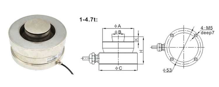 GSS404 RTN Ring torsion compression concrete equipment weighing test load cell 150t 100t