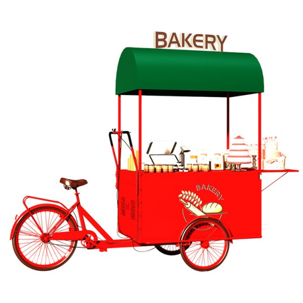 Quality Mobile Electric Bicycle for Fast Food Portable Coffee Bike Flower Snack Selling Cart for sale