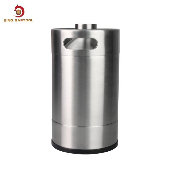 Quality SS304 Flat Bottom 5 Litre Mini Beer Kegs , 5L Stainless Steel Mini Keg for sale