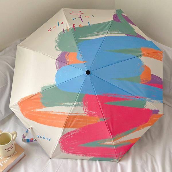 Quality 190T Polyester Fabric Material Semi-automatic Paraguas UV Mini Umbrella for for sale