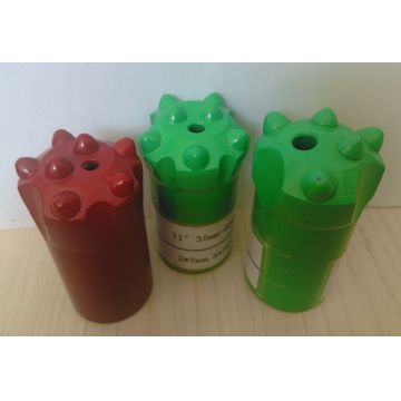 Quality Hard Rock Drilling Tools , 7 / 11 / 12 Degree Taper Button Bit for sale