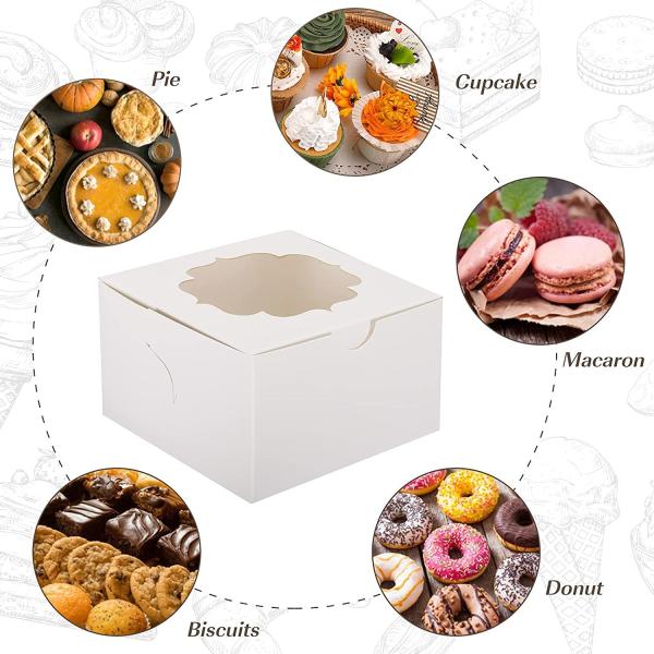 Quality 4 Inch White Custom Cake Box Window For Cupcakes Candy Chocolate Strawberries for sale