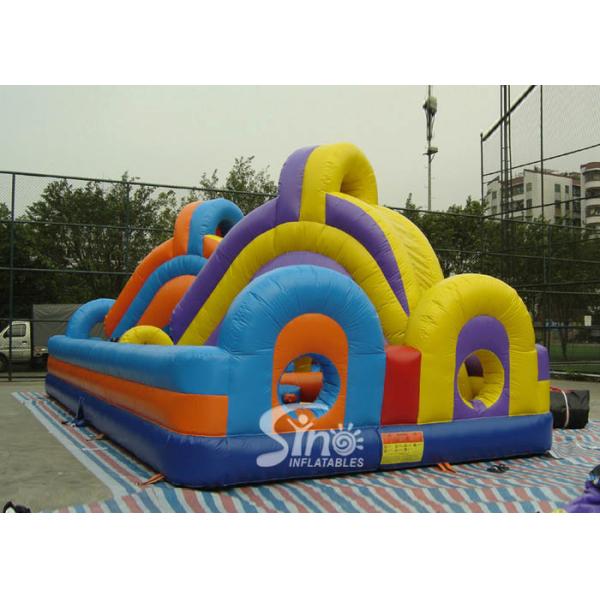 Quality Giant Double Lane Slide Kids Inflatable Obstacle Course For Outdoor for sale