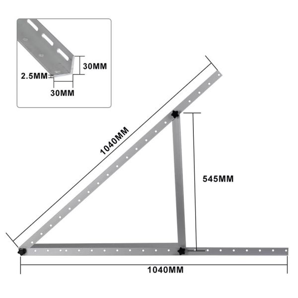 Quality Adjustable Solar Triangular Bracket for Aluminum and Galvanized Steel Module for sale
