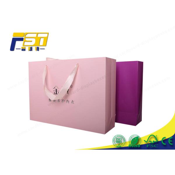 Quality SGS Customized Logo Recycled Paper Bag UV Coating Surface For Clothing Packaging for sale