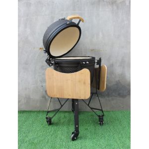 Quality 20 Inch Ceramic Kamado Grill Outdoor Matte Black Color 51cm for sale