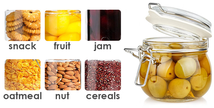 Factory Price 500ml 1L Square Kitchen Glass Jars Packing Jars Flip Lid Glass Jars