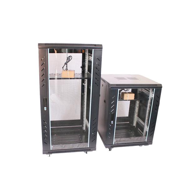 Quality Spacious 42U Floor Standing Glass Door DDF Network Cabinet Rack with Two Locking for sale