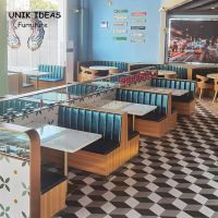 Quality Furniture Sets Sofa Booth Seating Cafe Fast Food Design and Table Wholesale for sale