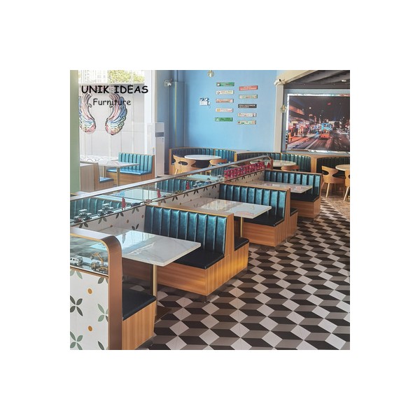 Quality Furniture Sets Sofa Booth Seating Cafe Fast Food Design and Table Wholesale Restaurant Set for sale