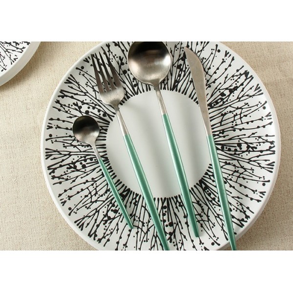 Quality Electroplated 304 Stainless Steel Flatware Set 4pcs for sale