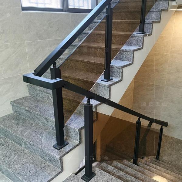 Quality Modern Design Style Wall Mounted Staircase Tempered Glass Railing with Post for sale