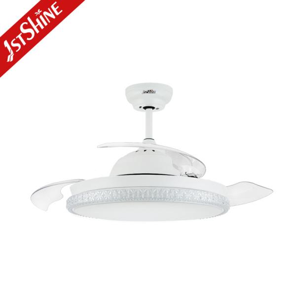 Quality 42 Inch Retractable Crystal Chandelier Ceiling Fans Indoor use for sale