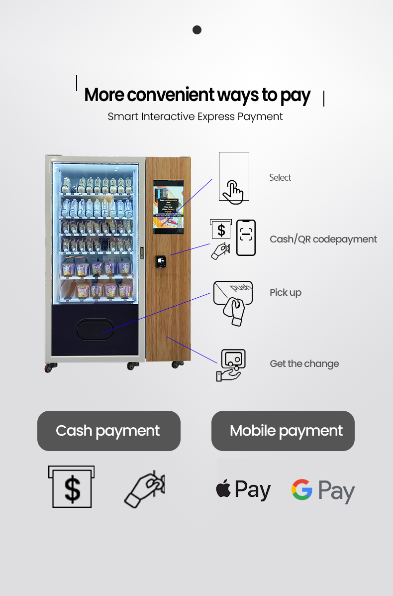 Self Service Snack Beverage 662 Cold Drinks Vending Machine with Telemetry Elevator Infrared