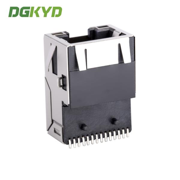 Quality SIngle Port Tab Up Gold Plate RJ45 Ethernet Connector SMD Cat6 Cable Rj45 Extra for sale