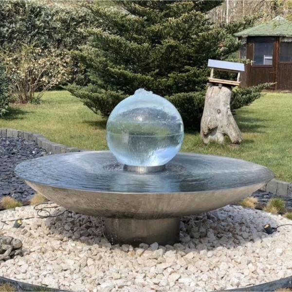 Quality Stainless Steel Sphere Water Feature Mirror Polished With Rotating Ball for sale