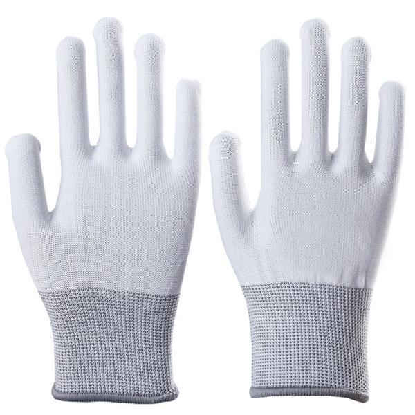 Quality White PU Coating Cleanroom Gloves Anti Static ESD Work Mitten Carbon Fiber Safety Hot Selling for sale