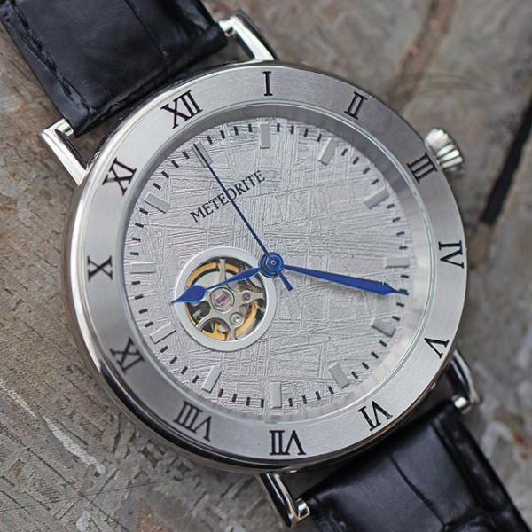 Quality Timeless Extraterrestrial Meteorite Dial Watch 45mm Automatic Leather Watch for sale